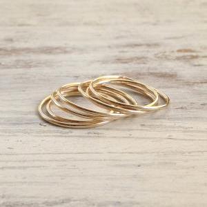 Set Of 4 Rings, Knuckle Ring, Stacking Rings, Thin Ring, Gold Knuckle ...