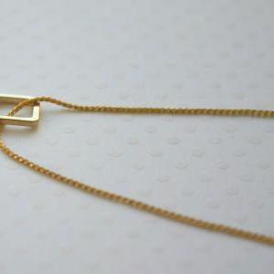 Necklace, Gold Necklace, Square Gold Necklace, Small Gold Necklace ...