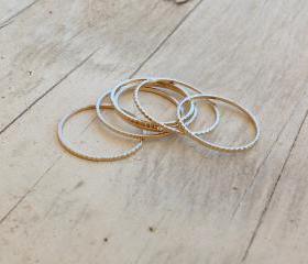 Set Of 5 Gold Rings, Stacking Ring, Stacking Gold Rings, Thin Ring ...