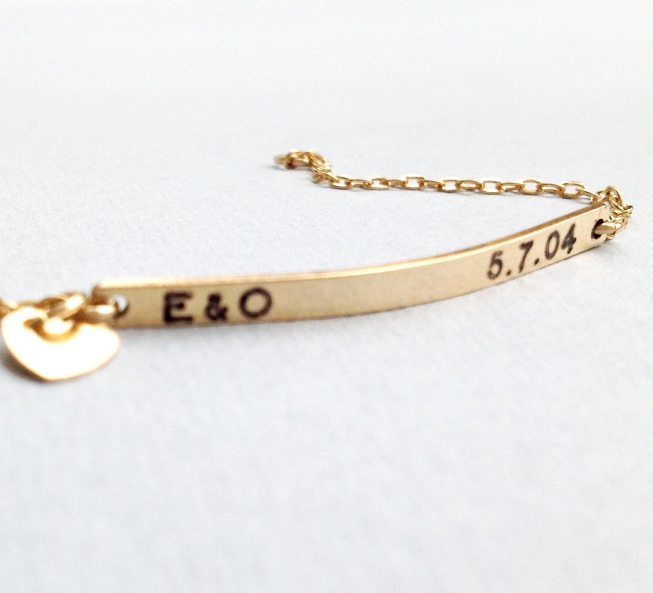 Nameplate Bracelet, Personalized Bar Bracelet, Gold Nameplate Bracelet ...