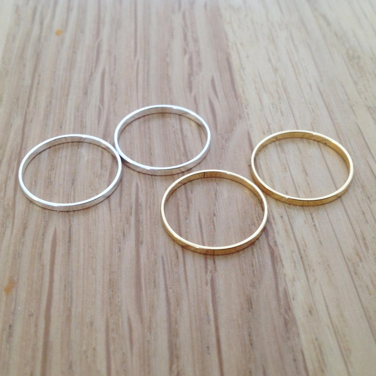 Set Of 4 Rings, Stacking Rings, Knuckle Rings, Thin Rings, Tiny Ring ...
