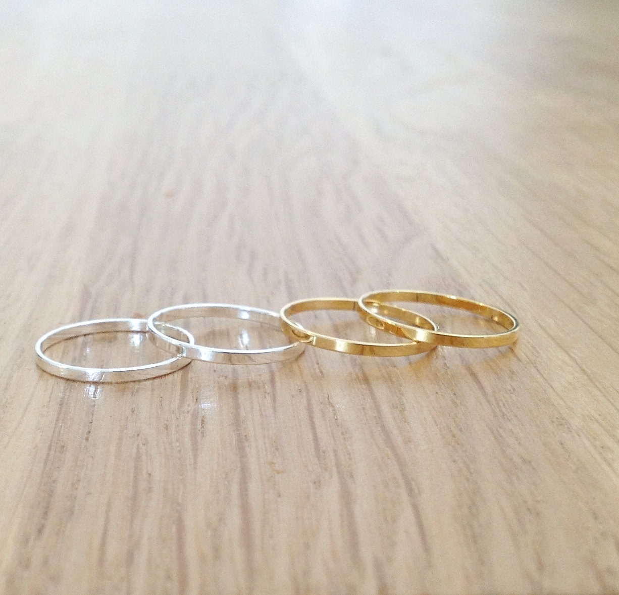 Set Of 4 Rings, Stacking Rings, Knuckle Rings, Thin Rings, Tiny Ring ...