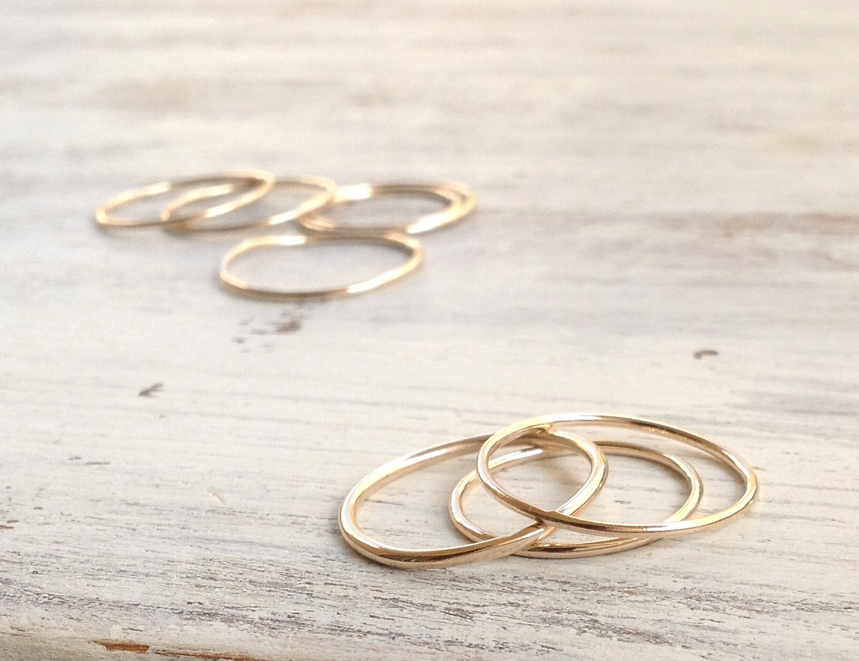 Set Of 4 Rings, Knuckle Ring, Stacking Rings, Thin Ring, Gold Knuckle ...
