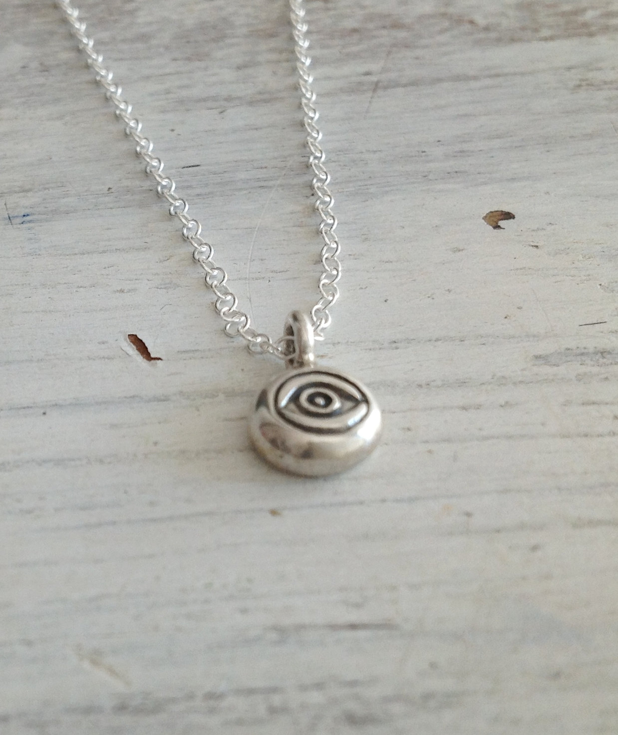 Evil Eye Necklace, Sterling Silver Necklace, Luck Necklace, Evil Eye ...