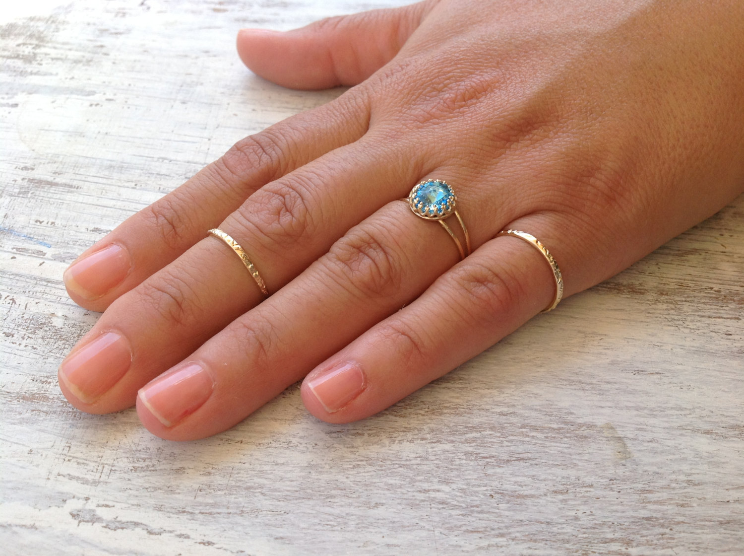 Set Of 3 Rings - Gold Ring, 3 Stacking Ring, Vintage Ring, Gold Rings ...