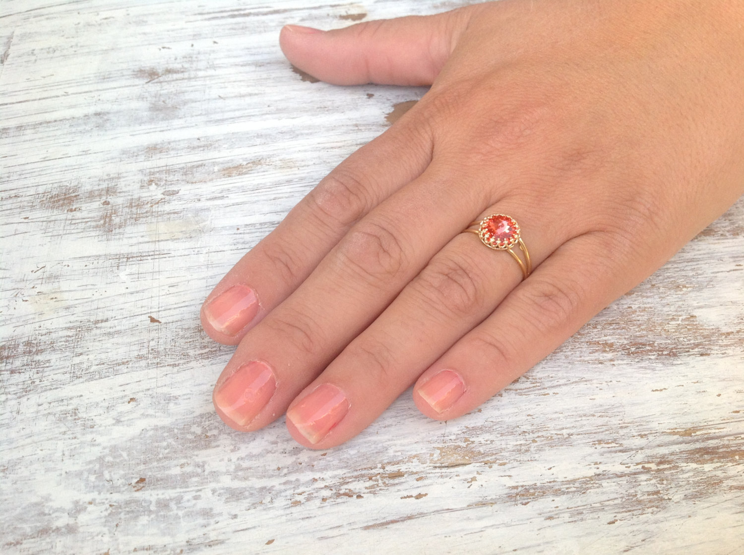 Gold Ring, Red Ring, Summer Ring, Stacking Ring, Vintage Style Ring ...