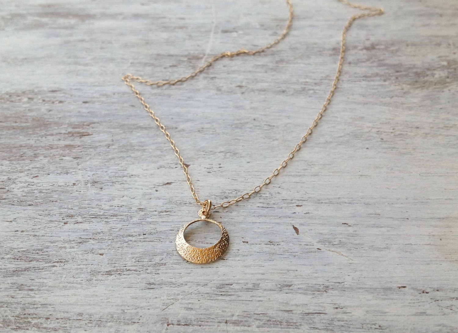 -gold Necklace, Gold Ring Necklace, Tiny Gold Necklace, Simple Necklace ...