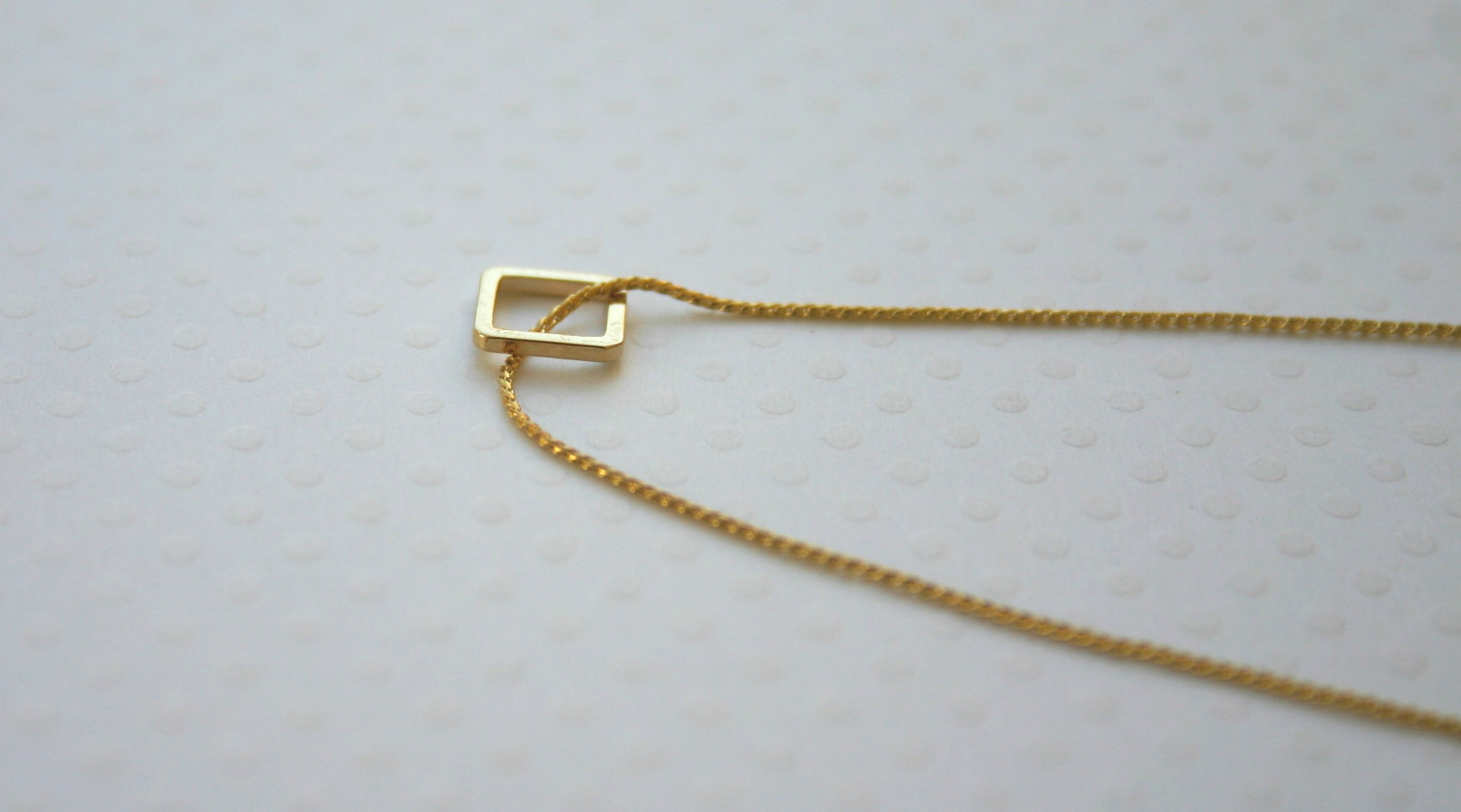 Necklace, Gold Necklace, Square Gold Necklace, Small Gold Necklace ...